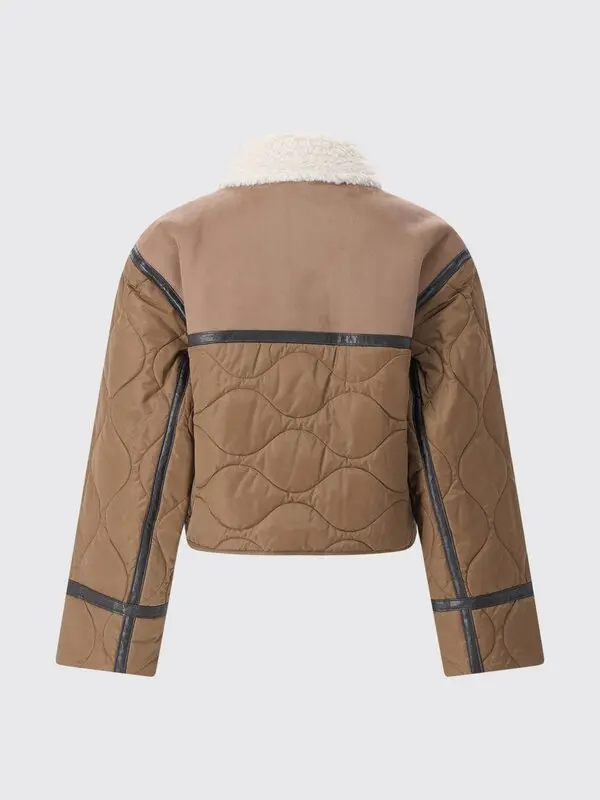Max Mara Cropped Suede Leather Jacket With Fur Collar - Brown