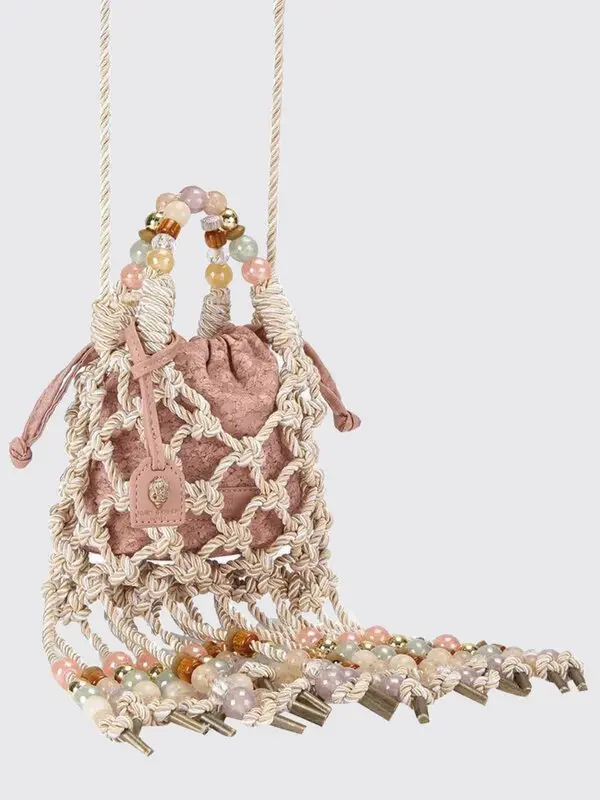 Kurt Geiger Embroidered Lace Mini Handbag With Fringes