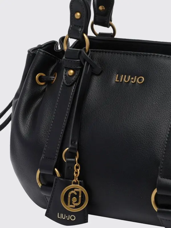 Liu Jo Synthetic Leather Handbag With Double Handle And Charm - Black