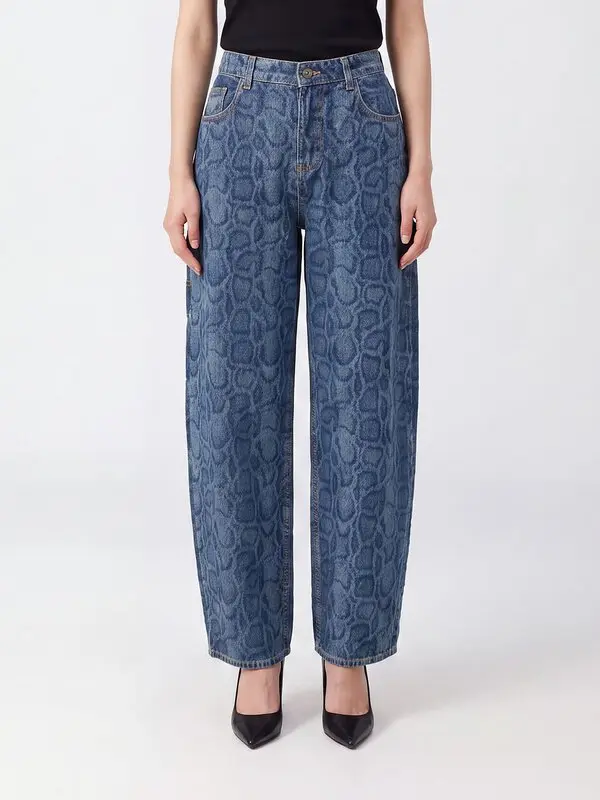 Liu Jo High-waisted Animalier Print Cotton Denim Jeans