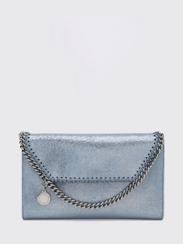 Stella McCartney Falabella Wallet On Chain In Eco Alter Mat With Metal Chain - Denim