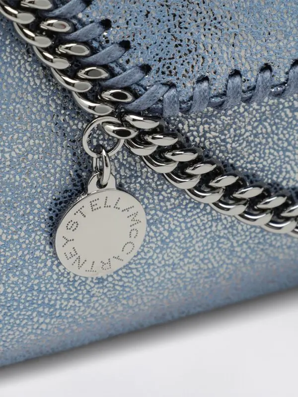 Stella McCartney Falabella Wallet On Chain In Eco Alter Mat With Metal Chain - Denim