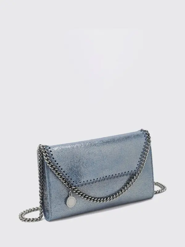 Stella McCartney Falabella Wallet On Chain In Eco Alter Mat With Metal Chain - Denim