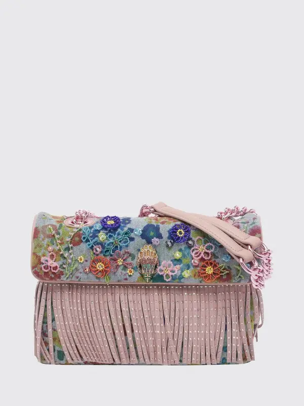 Kurt Geiger Kensington Floral Embroidered Denim Shoulder Bag