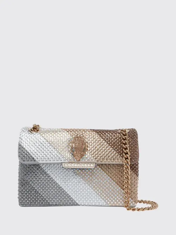 Kurt Geiger Kensington Mini Shoulder Bag With Striped Embroidery And Rhinestones