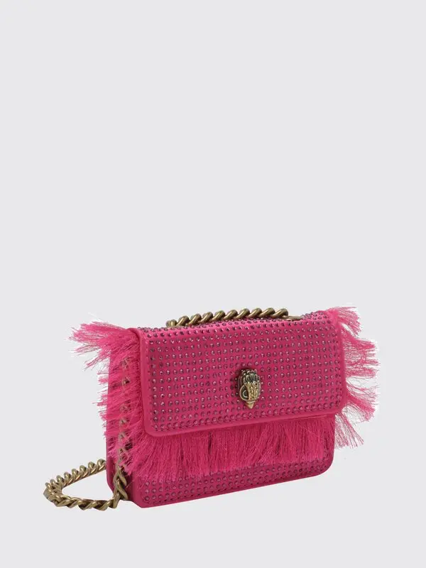 Kurt Geiger Kensington Satin Mini Bag With Crystal Fringe - Fuchsia