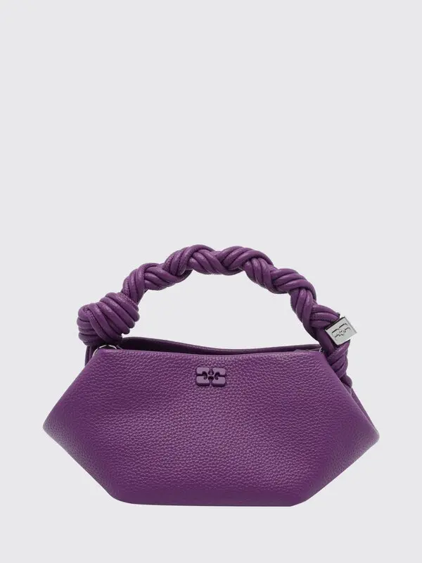 GANNI Small Bou Handbag With Braided Handle And Butterfly Logo - Violet