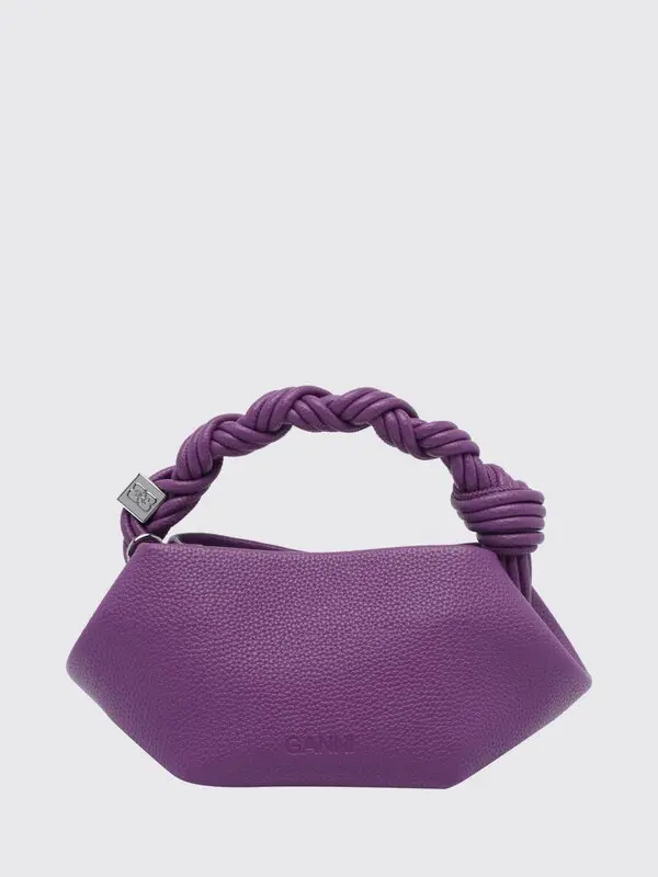 GANNI Small Bou Handbag With Braided Handle And Butterfly Logo - Violet