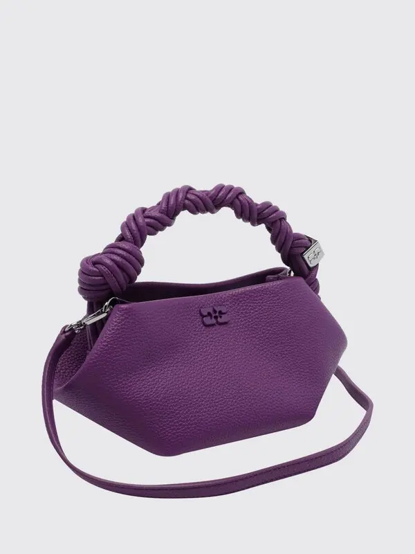 GANNI Small Bou Handbag With Braided Handle And Butterfly Logo - Violet