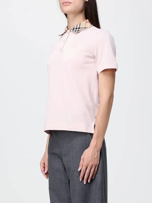 Burberry Cotton Polo Shirt With Check Pattern Collar And Ekd Logo Embroidery
