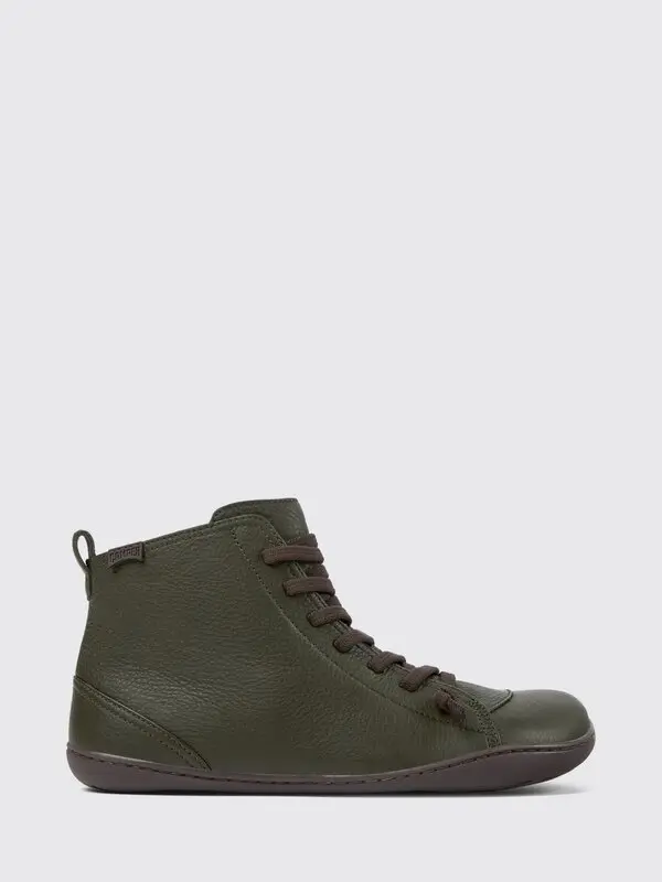 Camper Peu Calf Leather Outdoor Ankle Boots With Elastic Laces And Zip