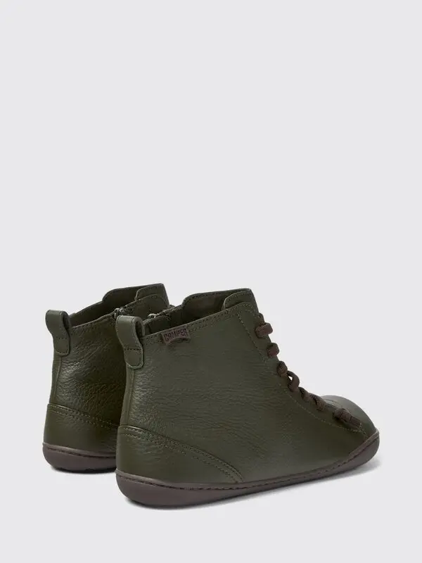 Camper Peu Calf Leather Outdoor Ankle Boots With Elastic Laces And Zip