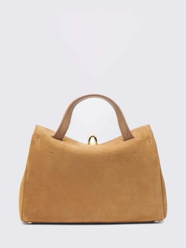Jacquemus Valérie Suede Calfskin Handbag With Flat Handle - Brown