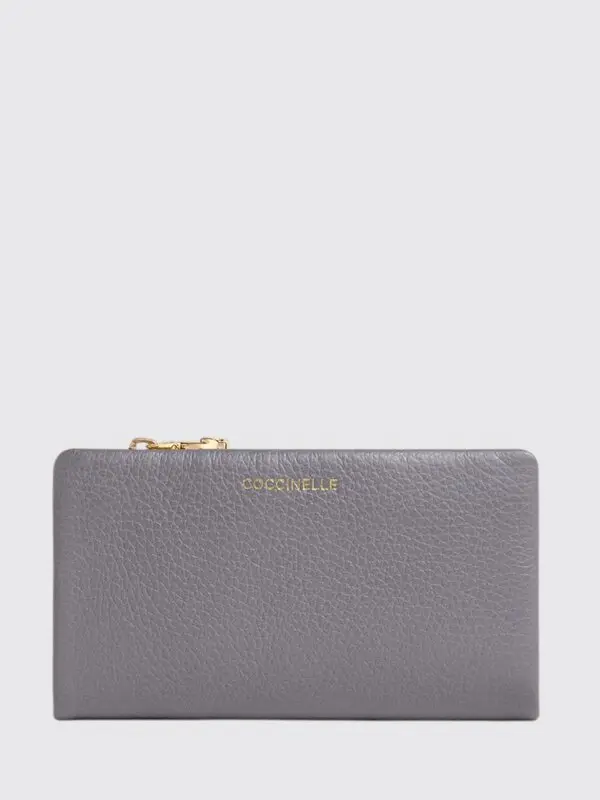 COCCINELLE C-me Large Grained Leather Purse With Press-stud Closure - Blue