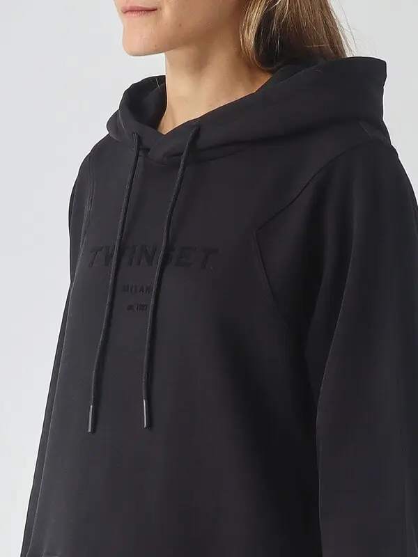 TWINSET 2-piece Jersey Tracksuit With A Hooded Sweatshirt And Trousers - Black