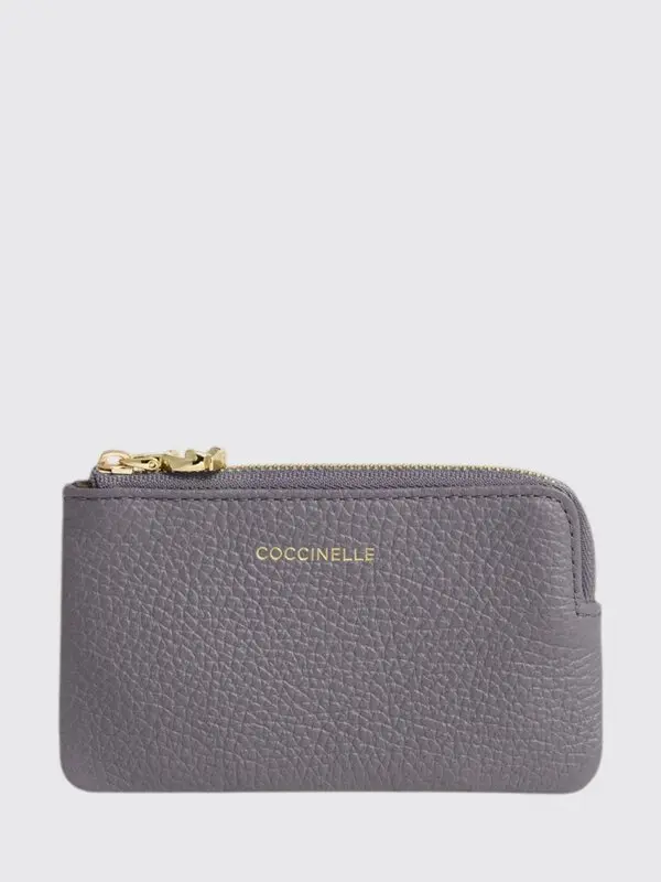 COCCINELLE C-me Small Grained Leather Zipped Purse With Metal Ring - Blue 1