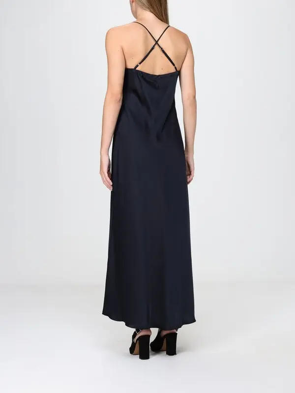 HANITA Satin Slip Midi Dress With Lace Inserts And Criss-cross Straps