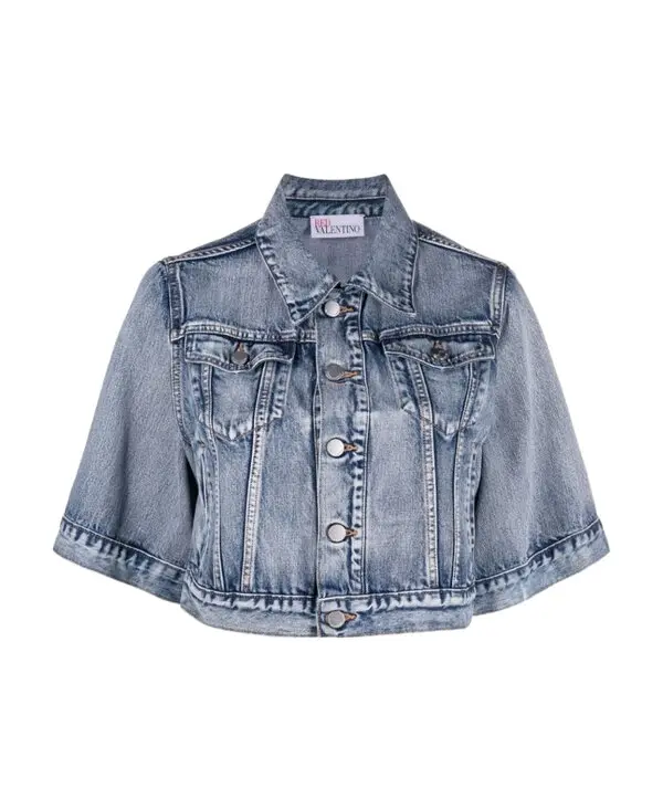 Red Valentino Logo Short Denim Jacket