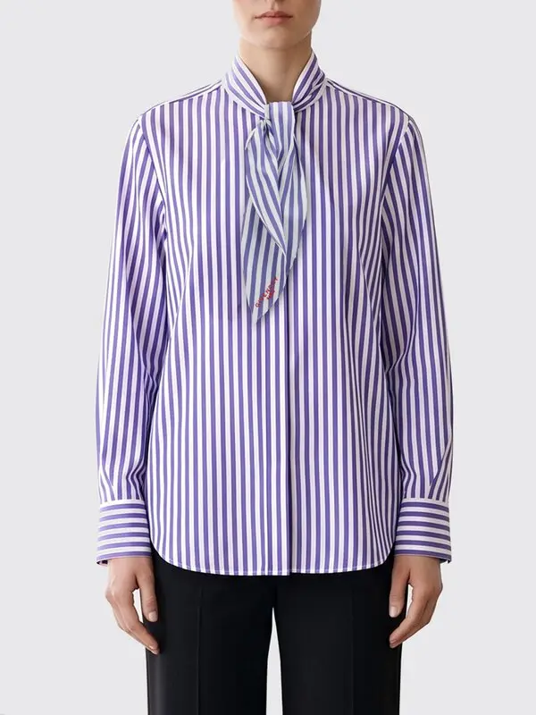 Givenchy Striped Pure Silk Shirt With Pussy-bow Collar