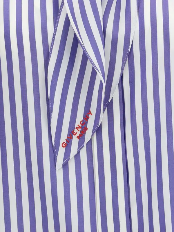 Givenchy Striped Pure Silk Shirt With Pussy-bow Collar