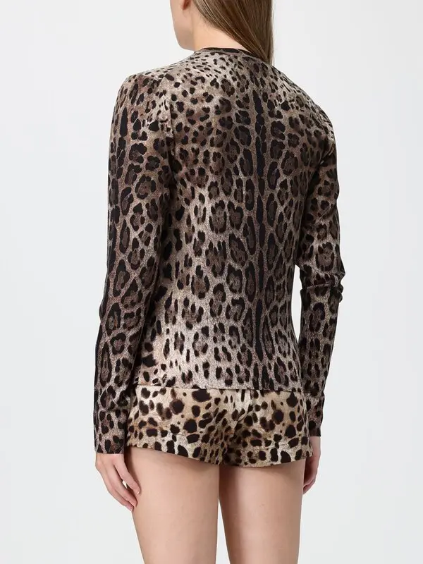 Dolce & Gabbana Animalier-print Virgin Wool Crewneck Jumper