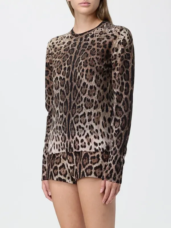Dolce & Gabbana Animalier-print Virgin Wool Crewneck Jumper