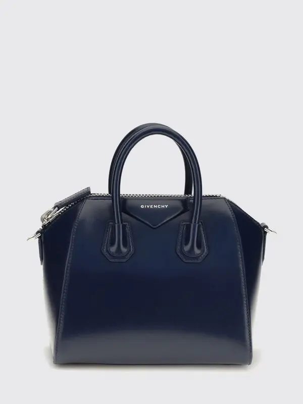 Givenchy Antigona Mini Bag In Smooth Calf Leather With Shoulder Strap - Blue