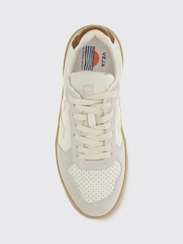 VEJA V-82 Bicolour O.t. Leather Sneakers With Perforated Toe - Brown