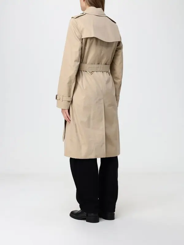 Burberry Double-breasted Long Cotton Trench Coat With Belt