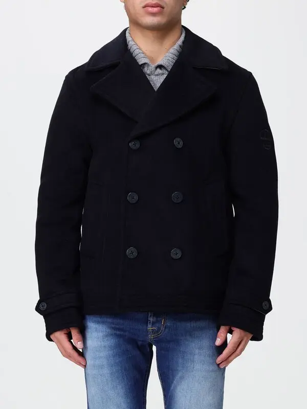 MURPHY&NYE Double-breasted Wool Peacoat With Lapels And Cuff Straps - Blue