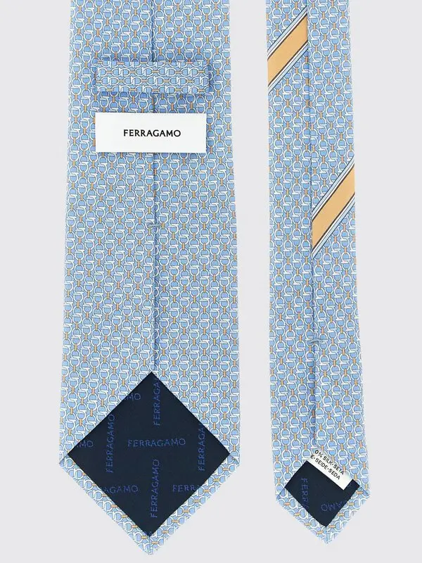 FERRAGAMO All-over Gancini Monogram Pure Silk Tie