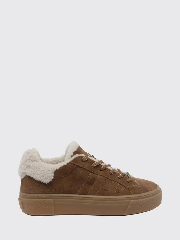 Hogan Crosswind Bicolour Suede And Shearling Low-top Trainers With H Logo