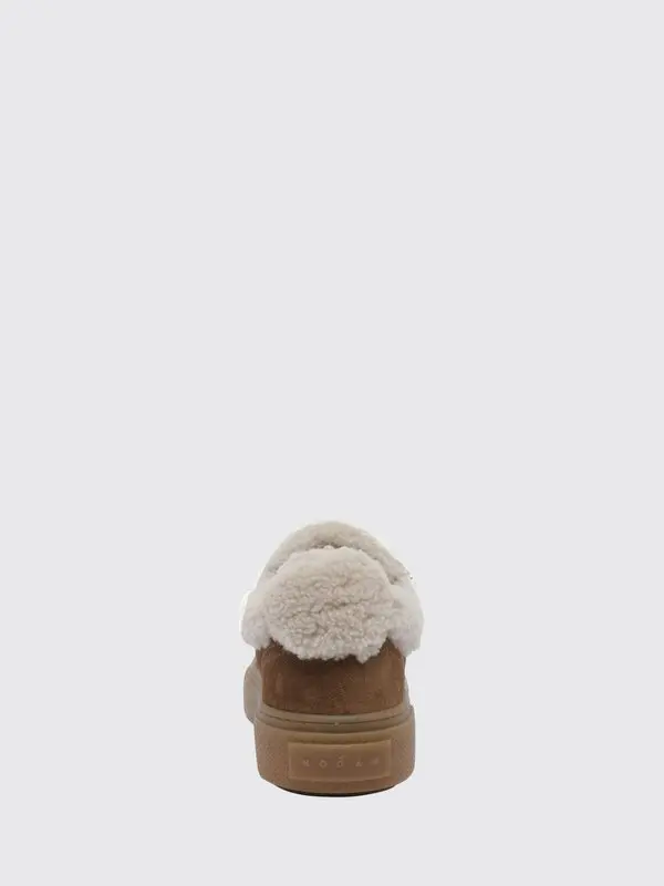 Hogan Crosswind Bicolour Suede And Shearling Low-top Trainers With H Logo