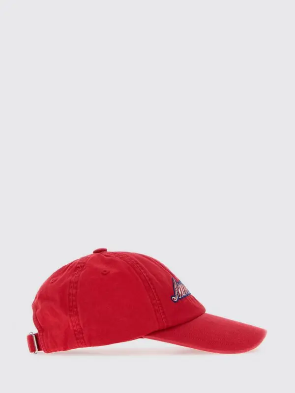 AMI Paris Cotton Baseball Cap With Contrast Logo - Red