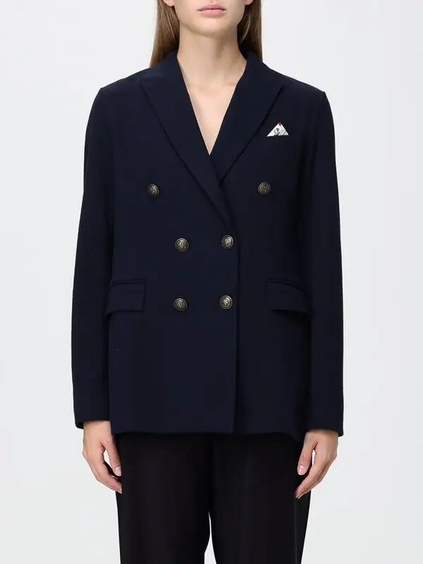 CIRCOLO 1901 Double-breasted Cotton Blazer With Metallic Buttons