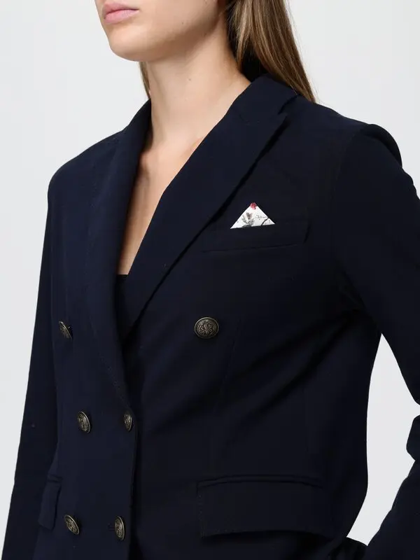 CIRCOLO 1901 Double-breasted Cotton Blazer With Metallic Buttons