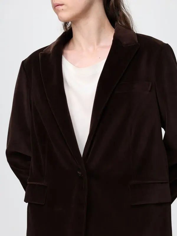 CIRCOLO 1901 Single-breasted Velvet Blazer With Peak Lapels - Burnt