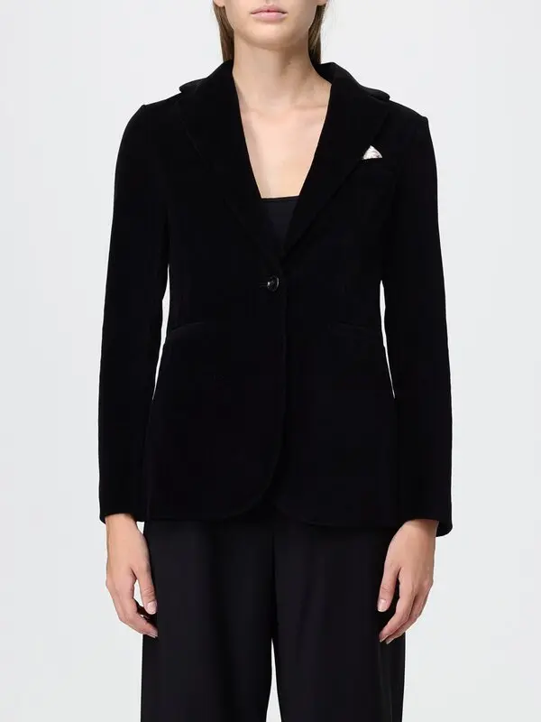 CIRCOLO 1901 Single-breasted Velvet Blazer With Slit Pockets