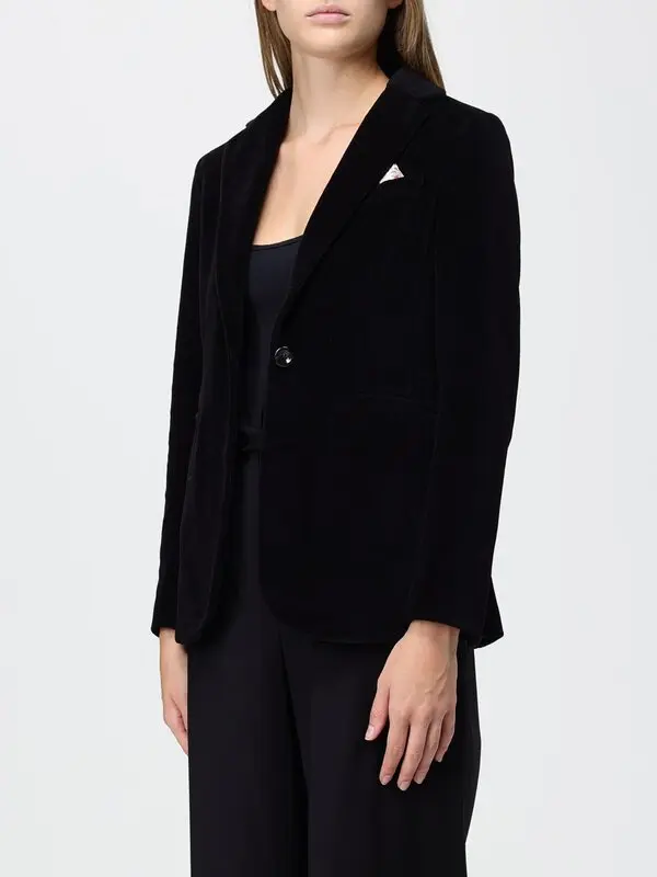 CIRCOLO 1901 Single-breasted Velvet Blazer With Slit Pockets