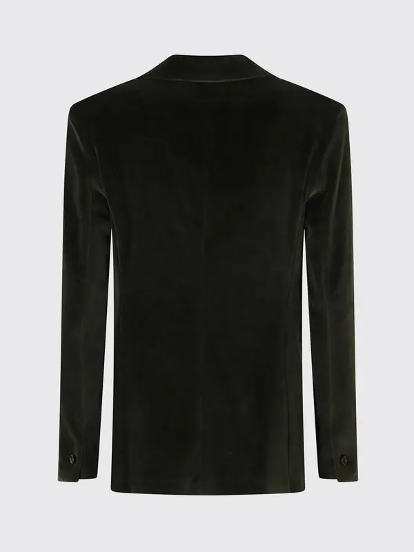 CIRCOLO 1901 Single-breasted Velvet Blazer With Slit Pockets - Green