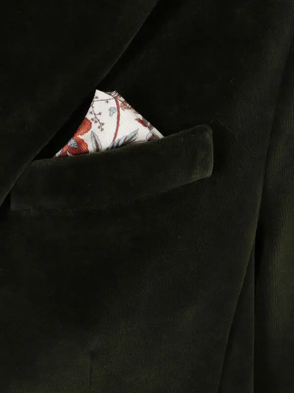 CIRCOLO 1901 Single-breasted Velvet Blazer With Slit Pockets - Green