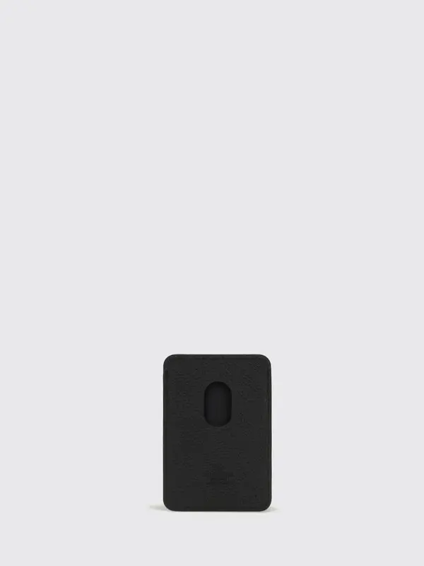 Valentino Garavani Vlogo Signature Grained Calfskin Leather Card Holder - Black