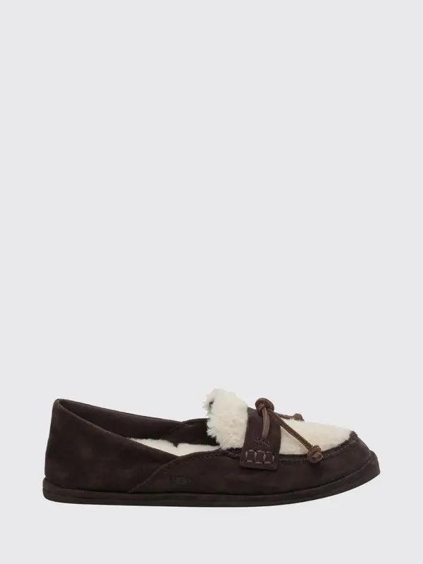 UGG Zora Bicolour Suede Loafers With Wool Lining - Brown