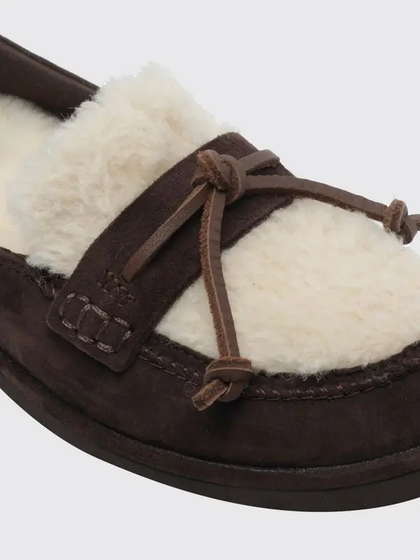 UGG Zora Bicolour Suede Loafers With Wool Lining - Brown