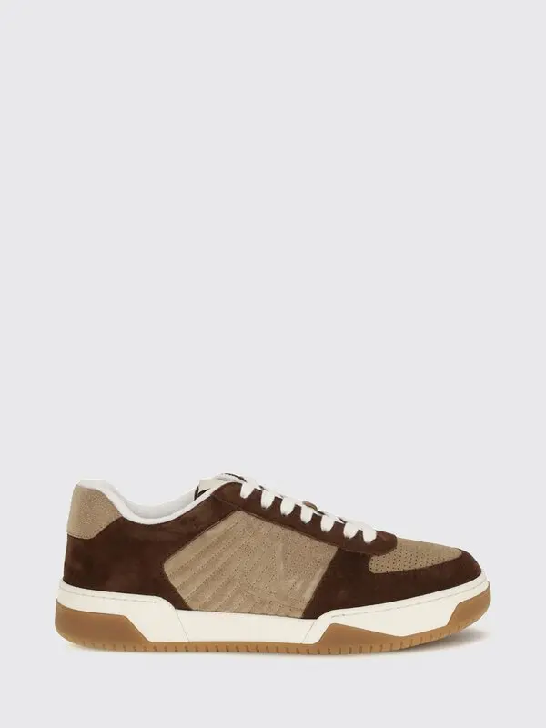 Valentino Garavani Calfskin Leather Low-top Sneakers With Vlogo Signature - Brown