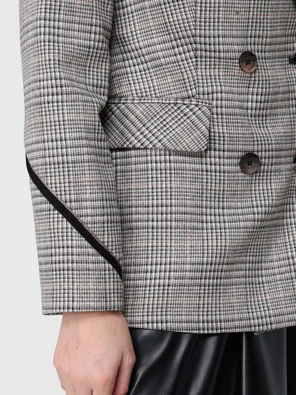 HANITA Double-breasted Houndstooth Rayon-blend Blazer