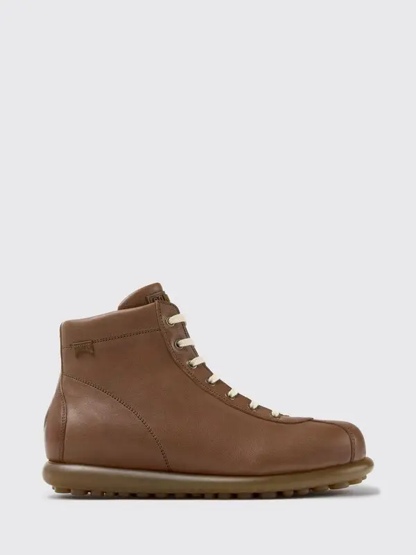 Camper Pelotas Lace-up Leather Ankle Boots With Side Zip