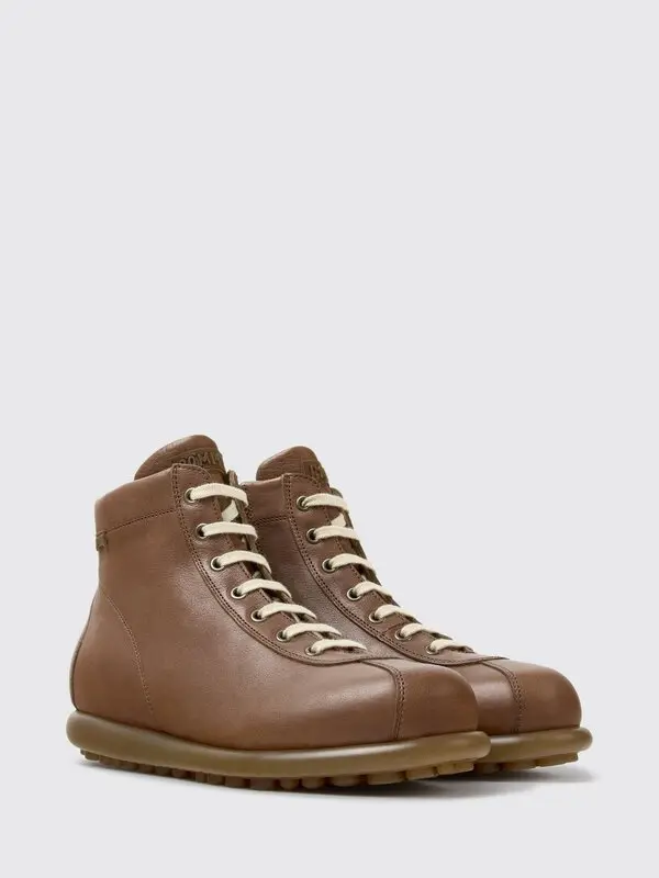 Camper Pelotas Lace-up Leather Ankle Boots With Side Zip
