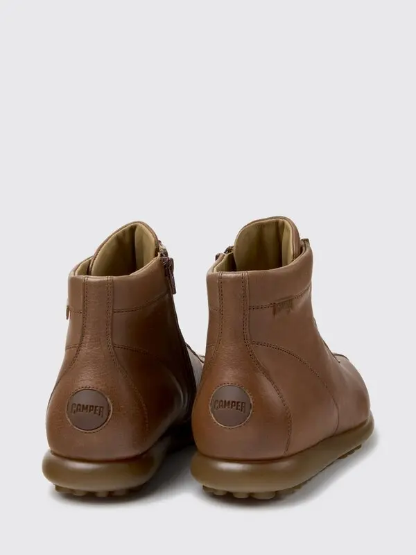 Camper Pelotas Lace-up Leather Ankle Boots With Side Zip