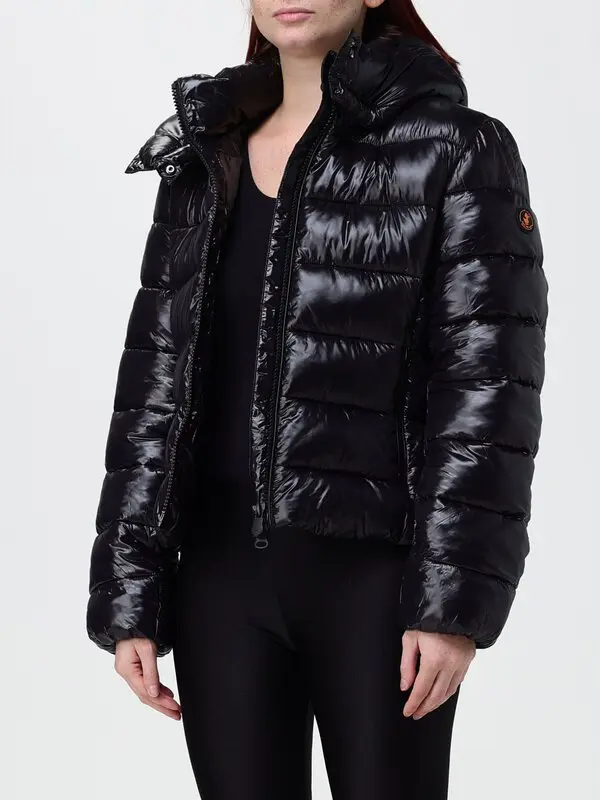 SAVE THE DUCK Cosmary Short Quilted Nylon Puffer Jacket With Hood